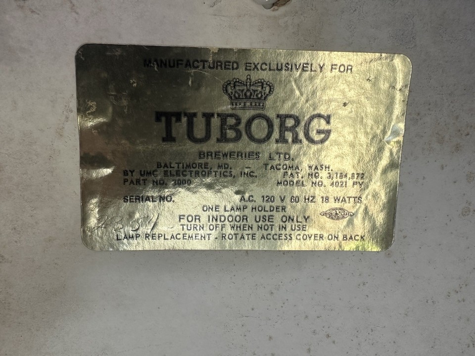 Vintage Tuborg Beer Fiber Optic Sign Light Works | eBay