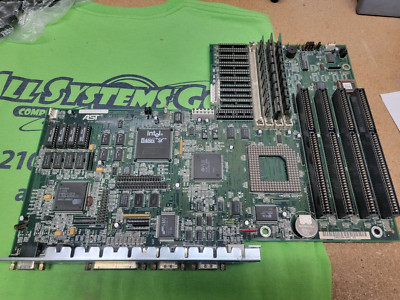 AST Advantage Pro 486SX/25 Motherboard 202560-301x3 w/ I/O Panel & Ram ...