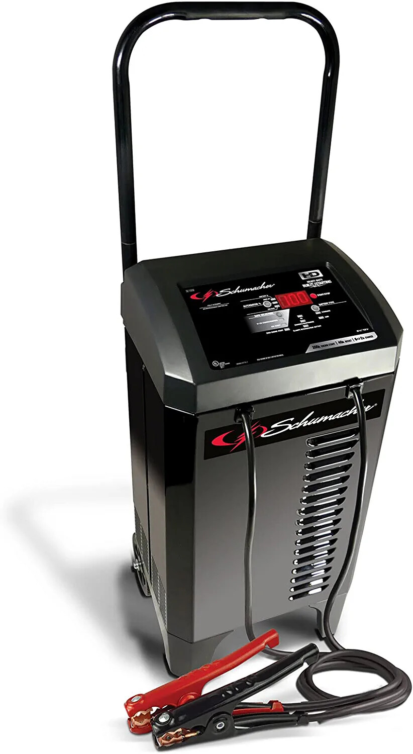 Heavy Duty 200 Amp Battery Charger with Wheels Jump Starter Auto Car ...