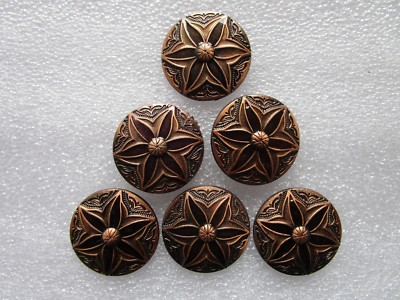 WESTERN HORSE SADDLE CONCHO BROWN COPPER SHOW BELT TACK ROUND CONCHOS ...