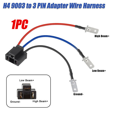 H4 9003 Wire Sockets Wiring Harness H4 to 3 Pin Adapter for 5x7 4x6 ...