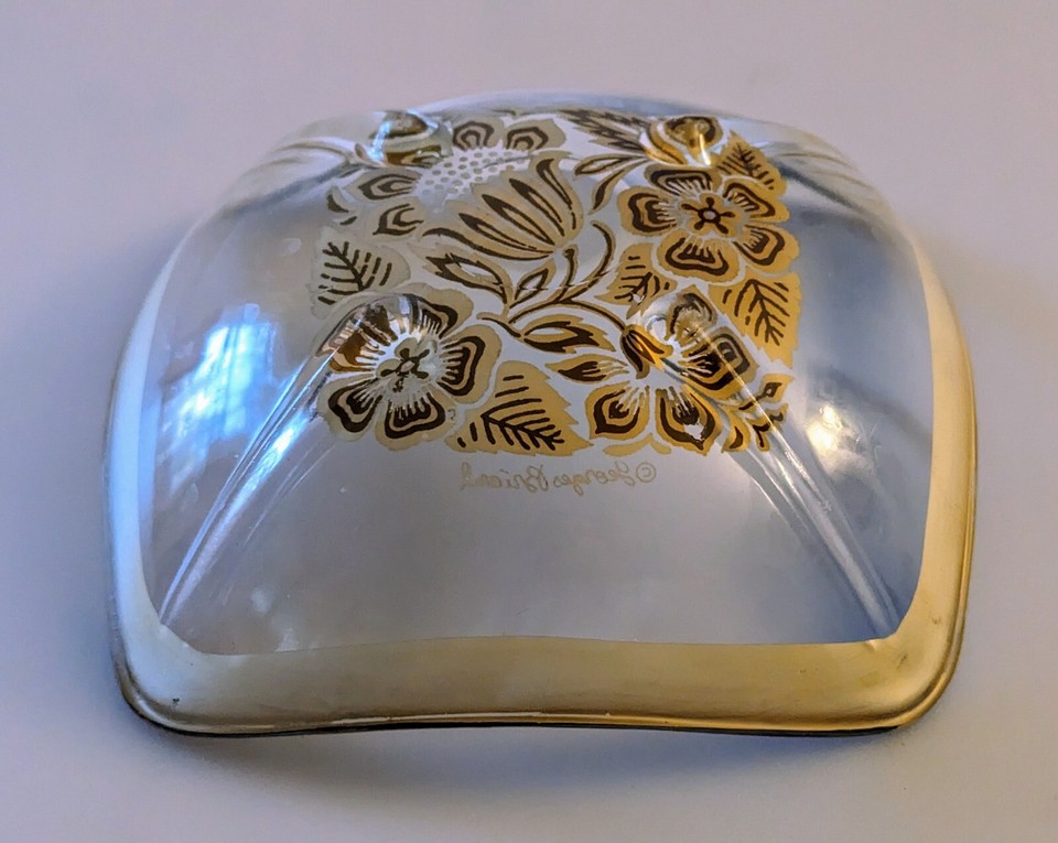 Vintage Georges Briard Signed Glass Bowl Floral Design Sterling Silver ...