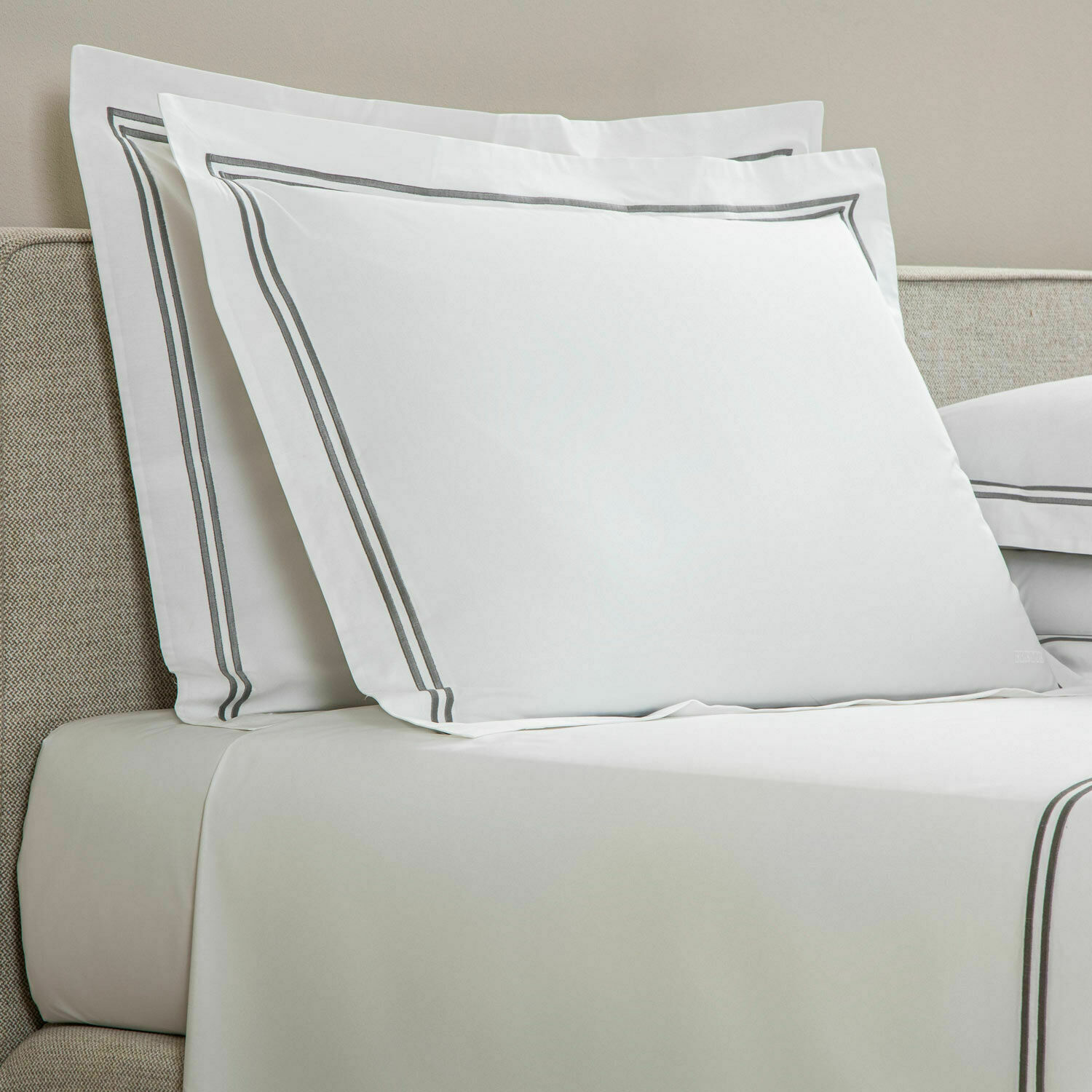 Frette Federa king pillow shams set of two 100% cotton sandstone | eBay