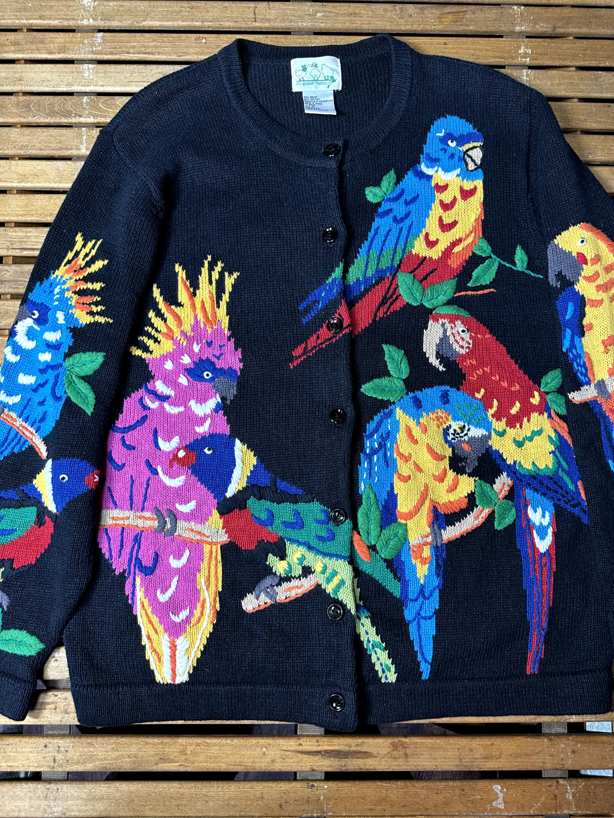 Vintage The Quacker Factory Sweater Womens Medium Bla… - Gem