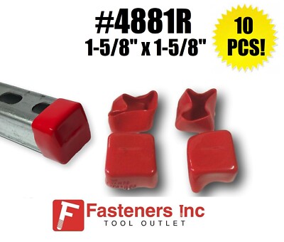 (Qty 10) Plastic Red Safety End Caps Unistrut Channel 1-5/8'' #4881R ...