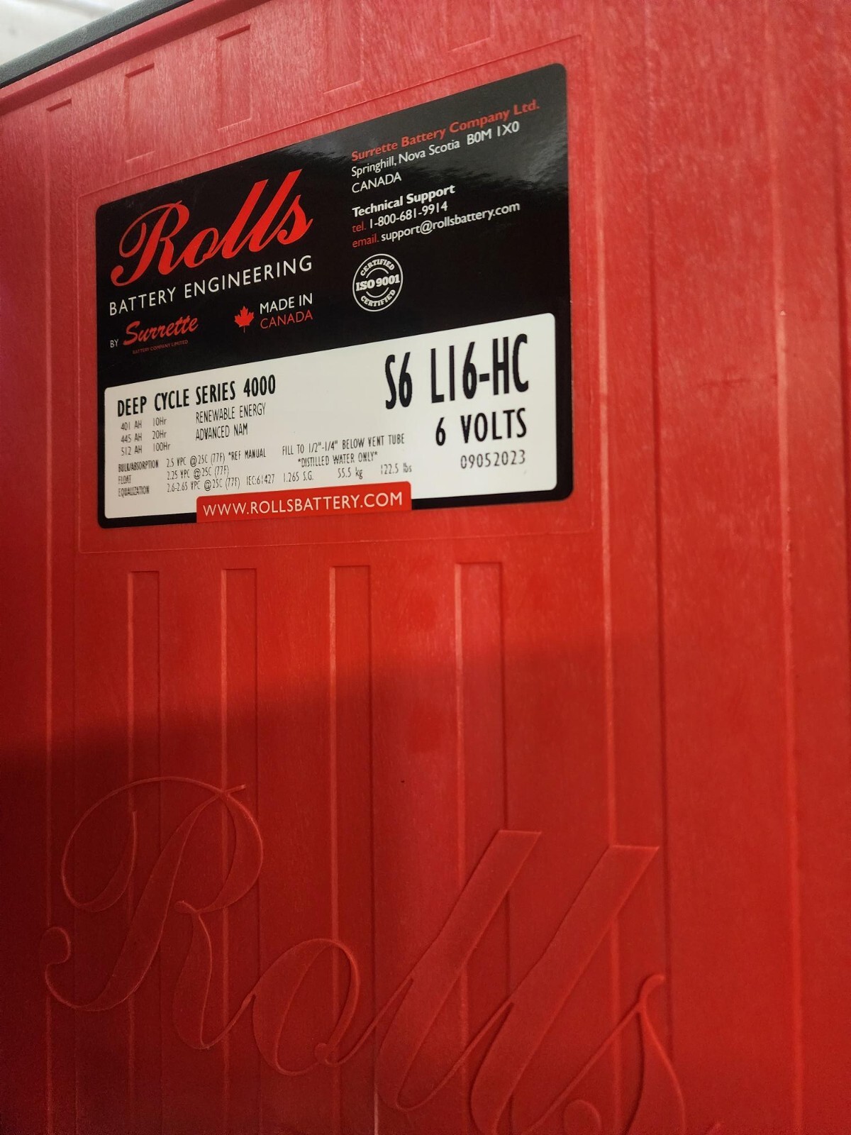 ROLLS SURRETTE S6 L16-HC 6 VOLT 445A/H DEEP CYCLE SOLAR BATTERY | eBay