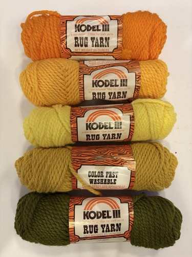 RC Rug Crafters Yarn Lot of 5 Skeins Assorted Colors 2.5 Oz 100% Kodel ...