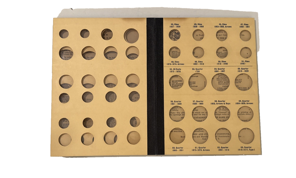 LIBRARY OF COINS ALBUM TYPE SET OF US COINS PART ONE HALF CENTS TO 25C ...