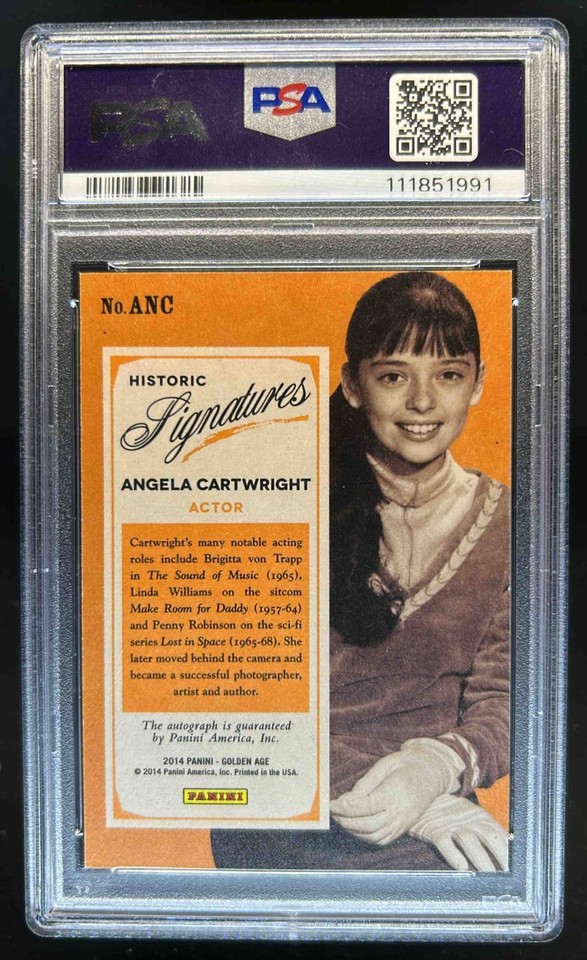 2014 Panini Golden Age Angela Cartwright Historic Signatures Auto #ANC ...
