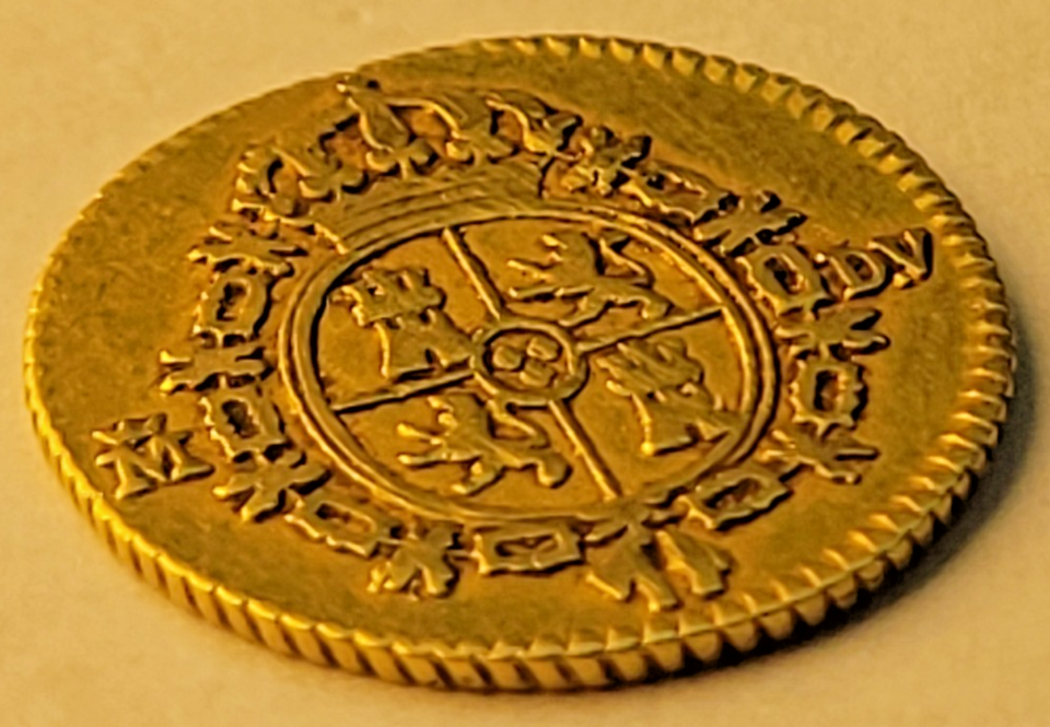 OLD US $1 GOLD COIN - 1786 SPANISH COLONIAL HALF ESCUDO DOUBLOON 22K ...