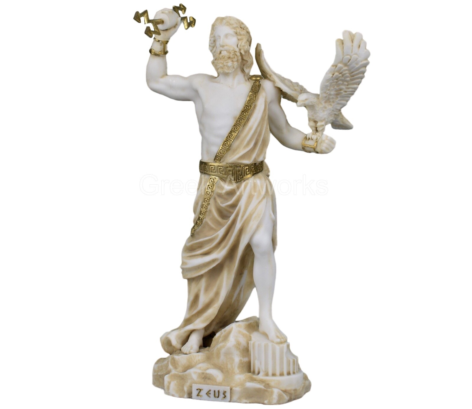 ZEUS King of Gods & Sky With Thunderbolt Greek Roman Statue Sculpture ...