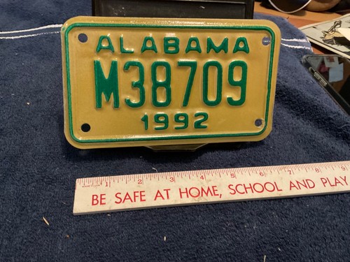 Alabama Motorcycle License Plate 1992 M38709 | eBay