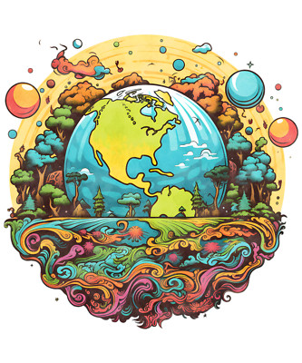 Earth Hippie Sticker 4" Beautiful Colorful Bright Hippy Boho ...