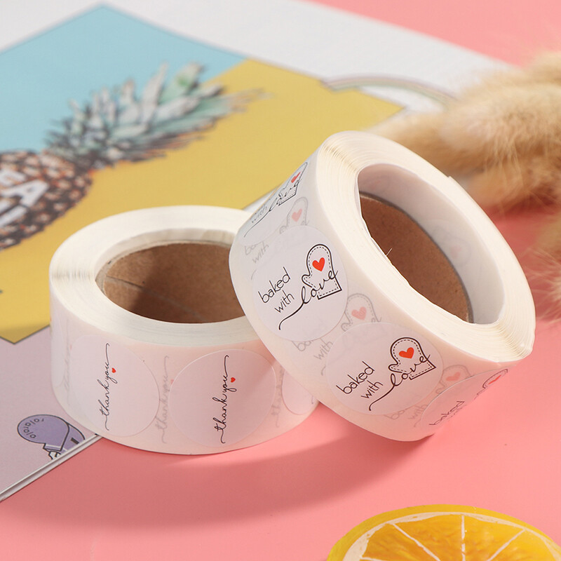 500pcs round thank you for your order sticker Heart Local Handmade ...