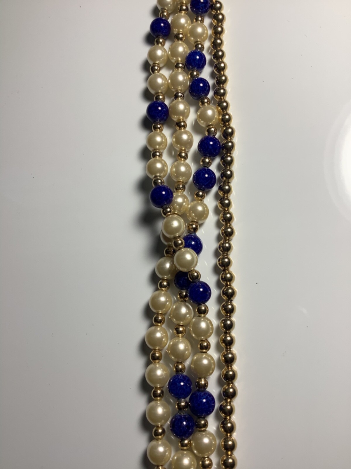 Vintage Napier Multi-Strand Imitation Pearl Blue Bead… - Gem