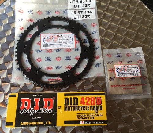 DID Chain Set Yamaha DT125R, DT125RE, Dt 125 R, '90-06, Chain Kit, 16 ...