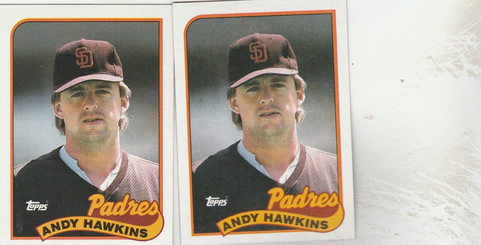 FREE SHIPPING-MINT-1989 Topps #533 Andy Hawkins Padres-2 CARDS | eBay