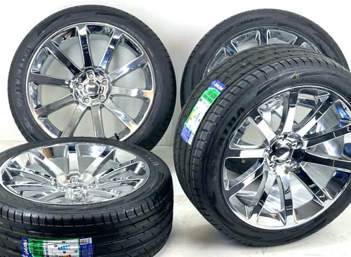 20 inch Chrome 2253 Rims Tires TPMS Set Fit Dodge Chrysler 300 SRT Rims ...
