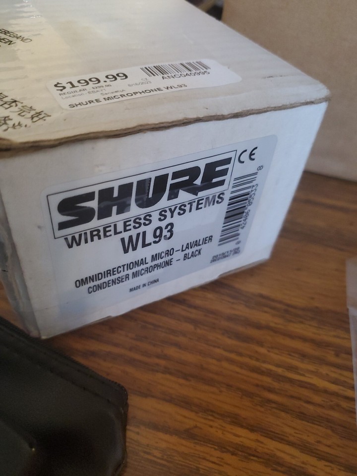 Shure WL93 Omnidirectional Miniature Lavalier Microphone - Black ...