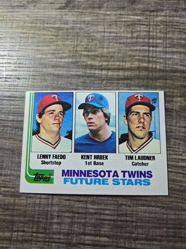 1982 Topps Kent Hrbek/Tim Laudner/Lenny Faedo RC #766 Twins Future ...