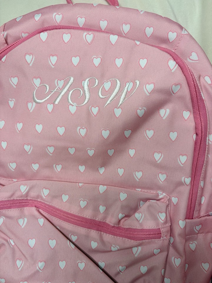 Pottery Barn Colby Roller Rabbit Pink Hearts Large Pink Backpack ...