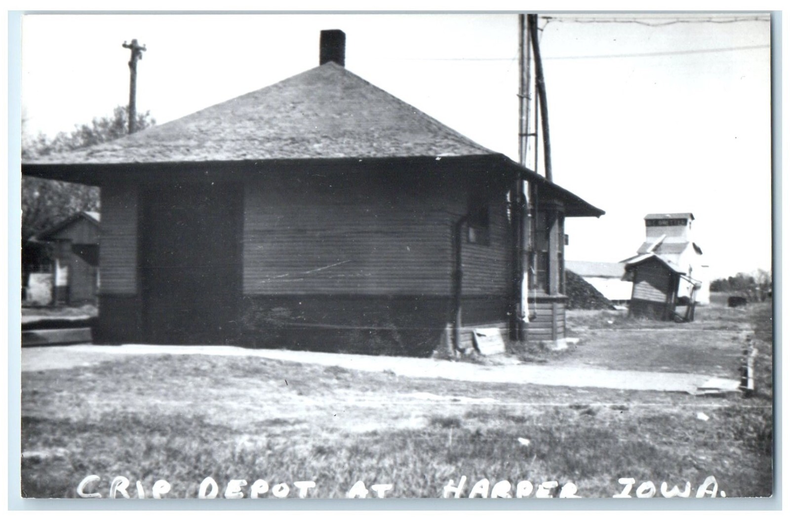 c1960 Crip Depot Harper Iowa IA Railroad Train Depot Station RPPC Photo ...