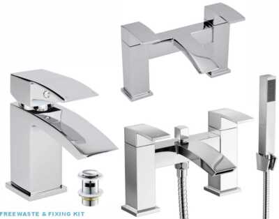 Waterfall Bathroom Taps Chrome Basin Mixer Bath Filler Shower Deck Tap ...