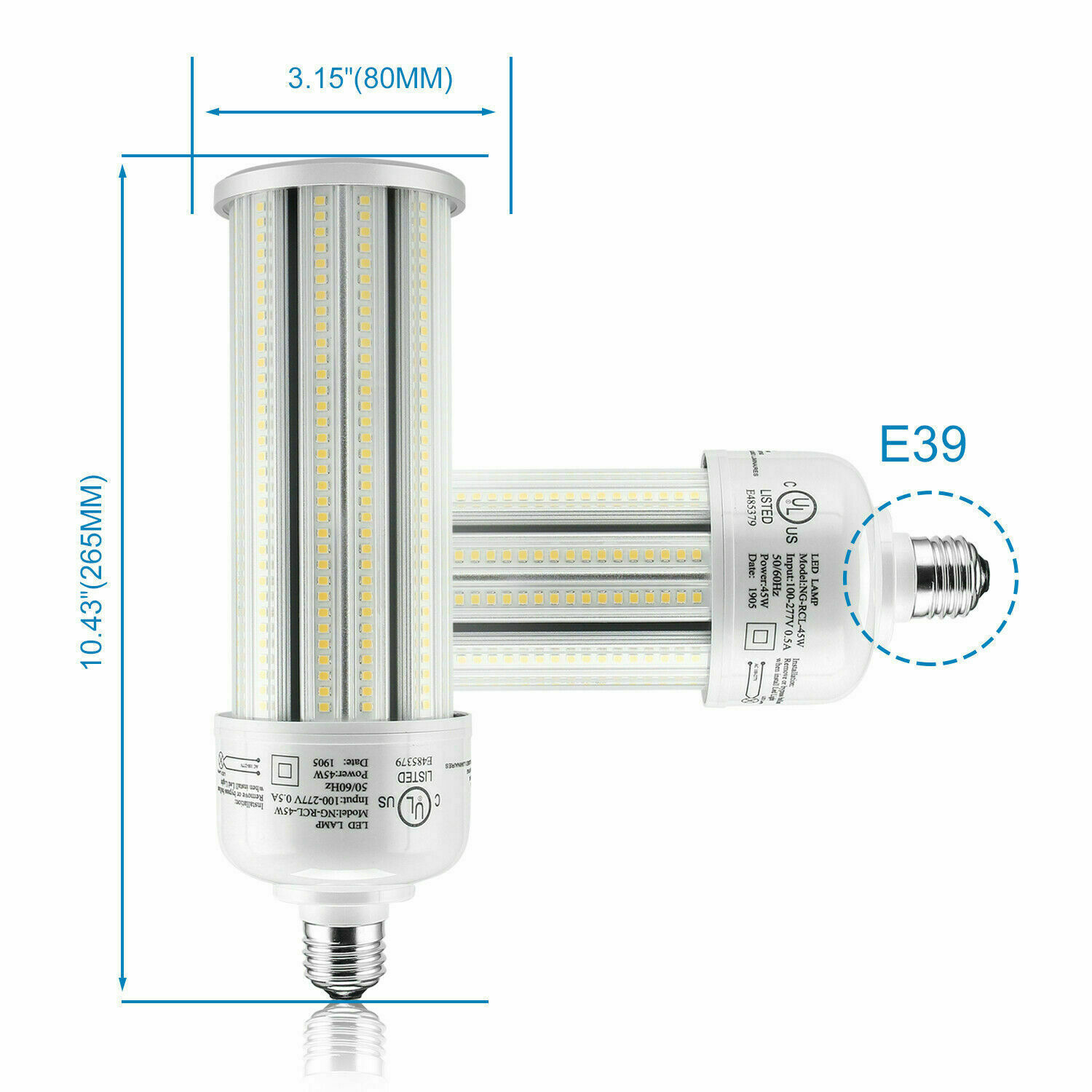 45W LED Corn Bulb Light Retrofit Lamps for Street Area Light Replace MH ...