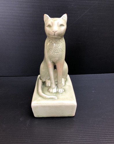 Vintage Thai Celadon Egyptian Cat Bastet Pottery Figurine | eBay