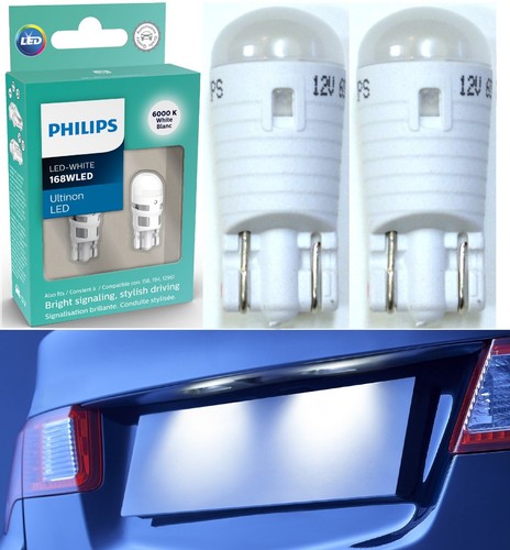 Philips Ultinon LED Light 168 White 6000K Two Bulb License Plate ...