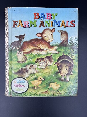 1958-F Little Golden Book #464 Baby Farm Animals VINTAGE | eBay