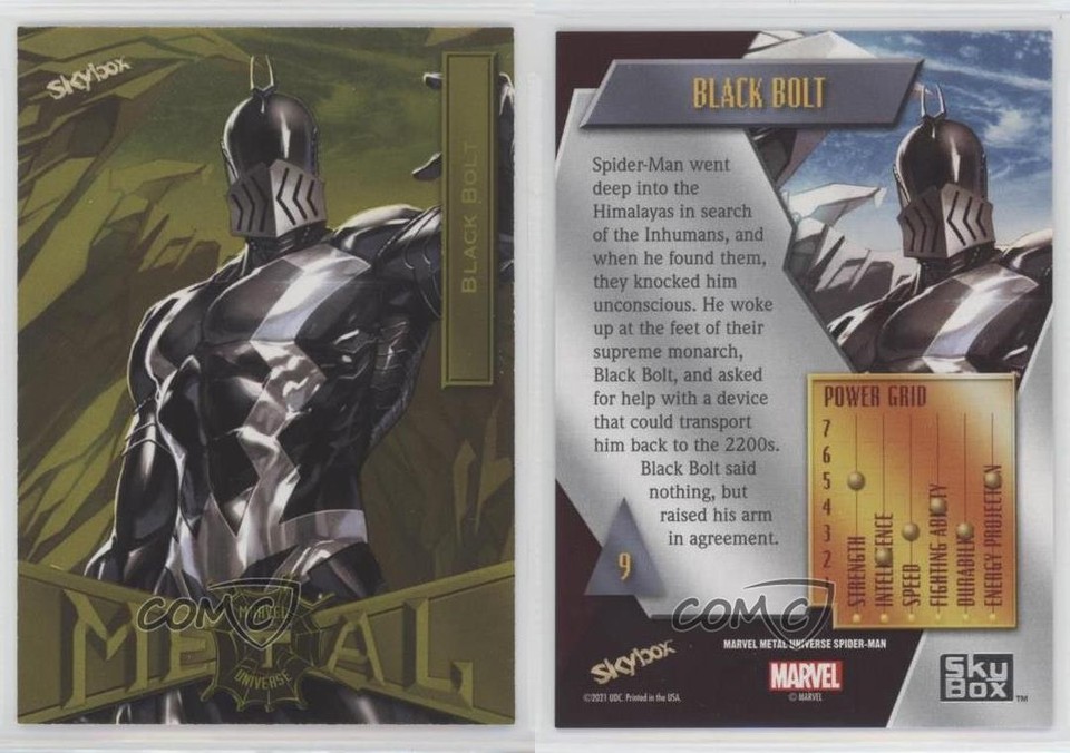 2022 Upper Deck Marvel Metal Universe Spider-Man Yellow Light FX Black ...