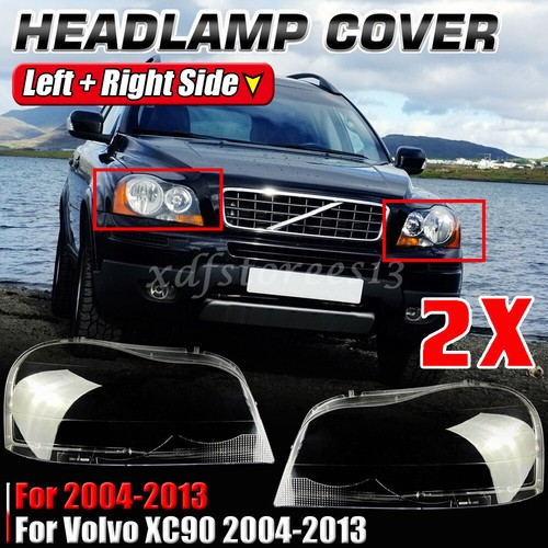 For Volvo XC90 2004-2013 Headlight Lens Replacement Left + Right ...
