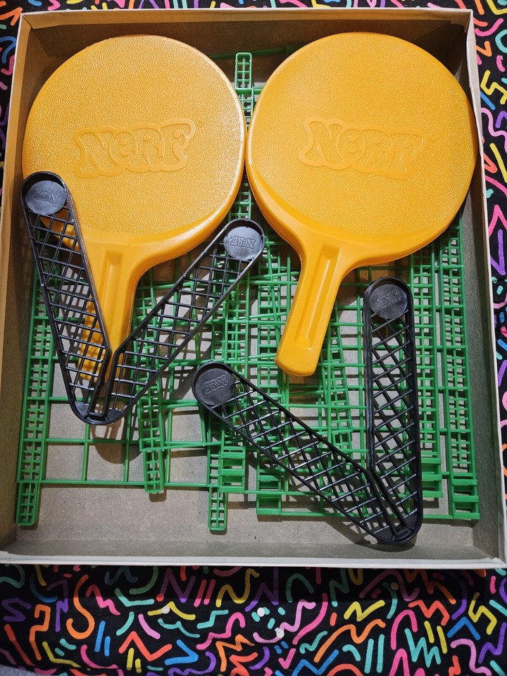 1982 Parker Brothers Official Nerf Ping Pong Set in Retail Box Complete ...