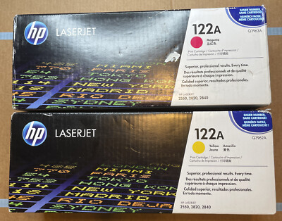 NEW lot of 2 HP LaserJet 122A Yellow and Magenta Q3962A | eBay
