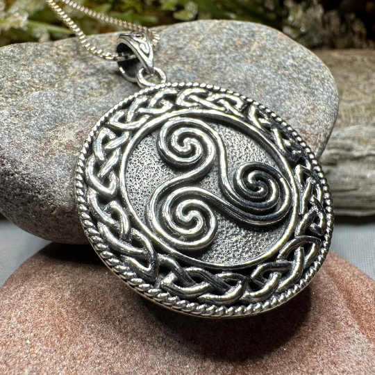 New Solid Sterling Silver Celtic Spiral Necklace. Irish Jewerly ...
