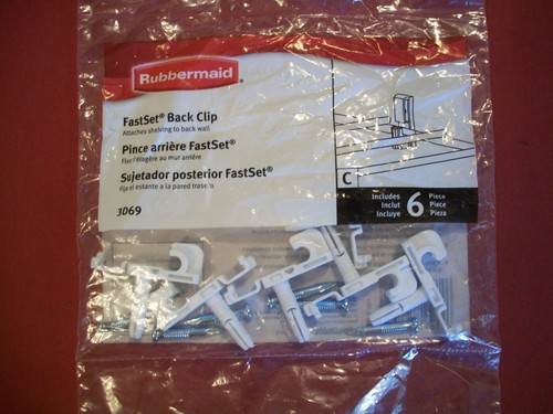 Rubbermaid Fast Set Back Clips #3D69, 6 pac., NIB | eBay