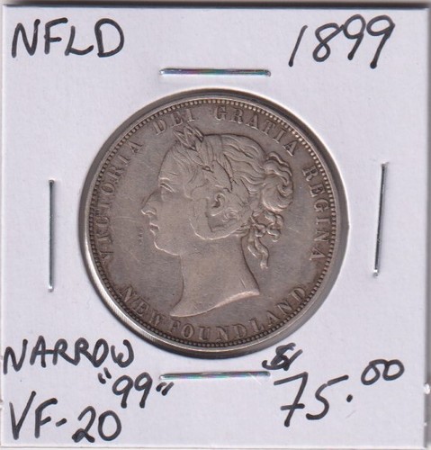 1899 Newfoundland 50 Cent Coin Silver Narrow99 VF-20 inv#2260 | eBay