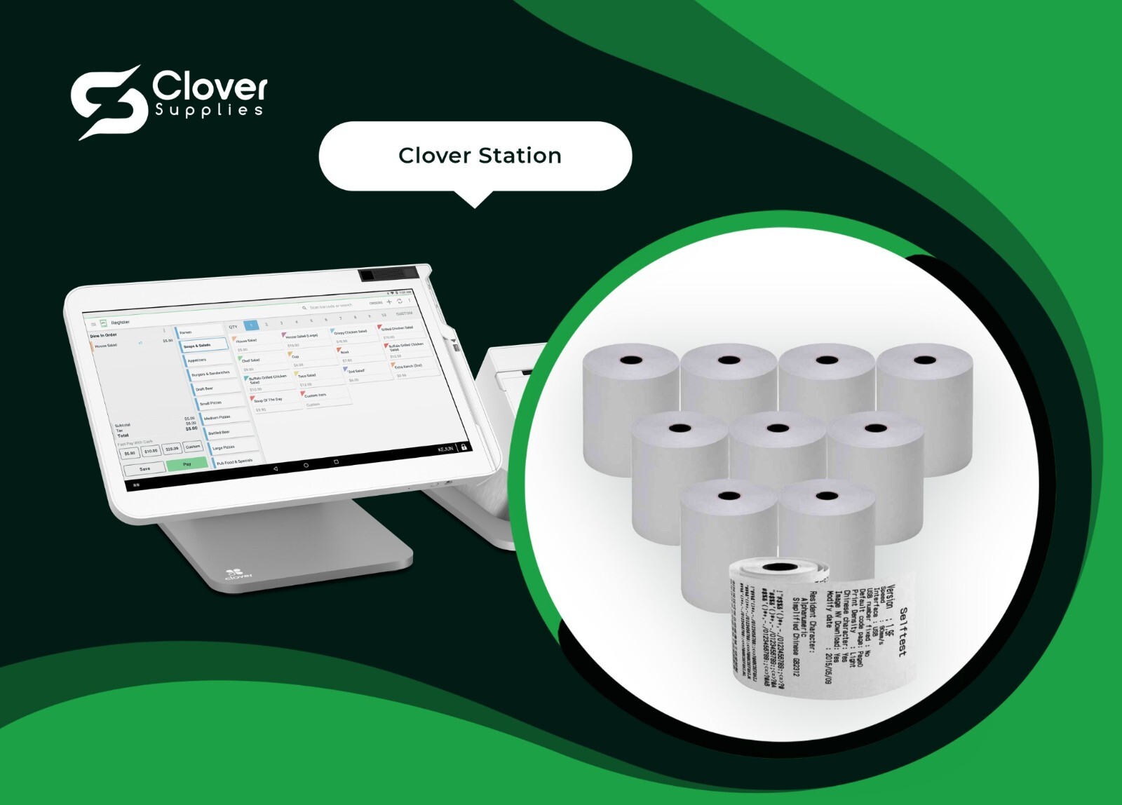 Clover station thermal paper 50 rolls (Clover terminal not included) | eBay
