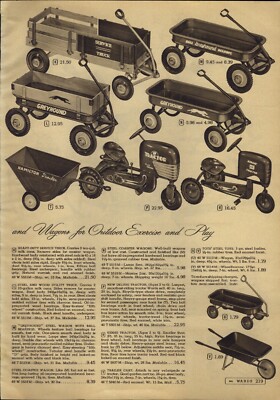 1954 PAPER AD Greyhound Steel Wood Coaster Wagon Tractor Spring Horses ...