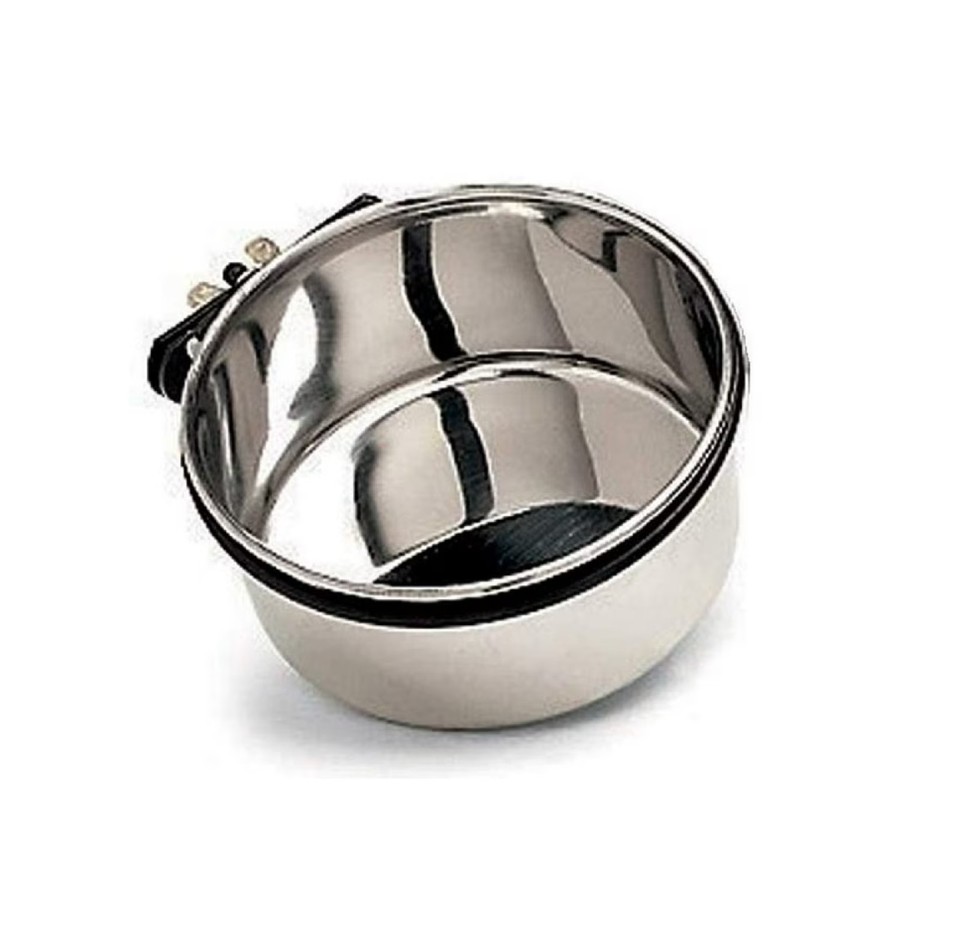 10 Dish Food and Water Bolt On Stainless Steel Coop Cups Dog Animal ...