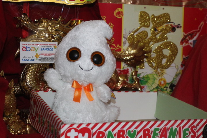 TY BEANIE BOOS GHOSTY THE HALLOWEEN GHOST-10"-MEDIUM BUDDY-2010-MWNMT ...