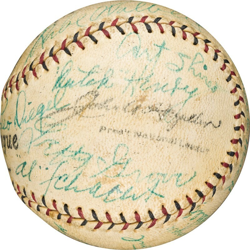 1920's Baseball Legends Signed Baseball With Harry Heilmann & Leo ...