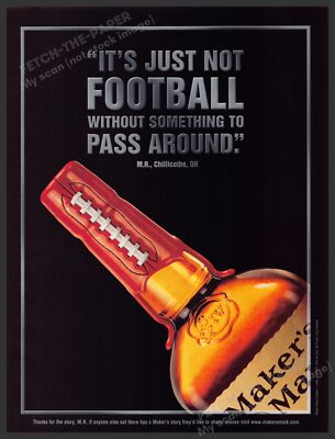 Maker's Mark 2000s Print Advertisement 2003 Wax Seal Football Stiches ...