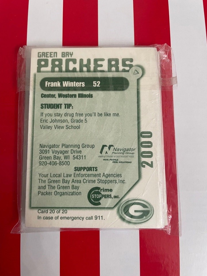 Greenbay Packers 2000 complete set of 20 cards | eBay