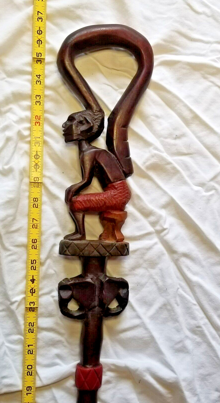 African Hand Carved Walking Stick Twisted Wood Tribes… - Gem