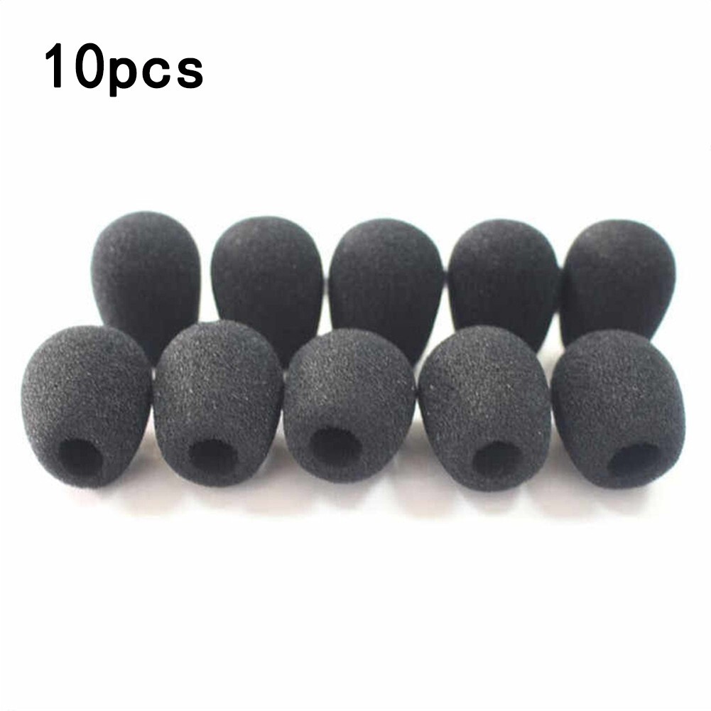10 Pcs 6*20MM Mini Microphone Headset Windscreen Sponge Foam Mic Cover ...