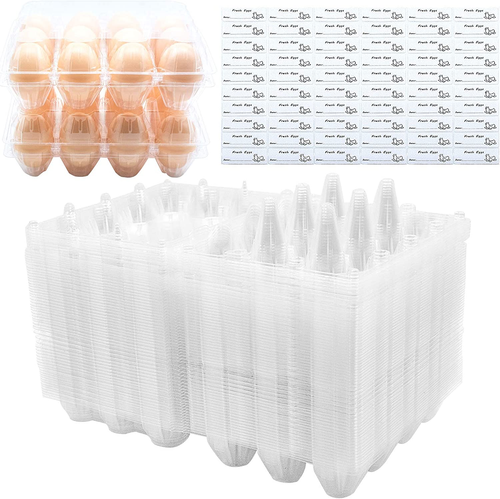 Egg Cartons 60 Packs, Clear Plastic Blank Egg Cartons with Free Labels, Holds up 313052187187| eBay