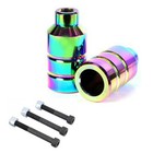 PRO STUNT SCOOTER PEGS NEO CHROME OIL SLICK 100mm 110mm WHEELS FORK ...