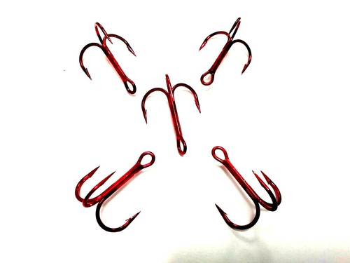 VMC 8540 Red Treble Hooks Sizes 1- 12, for Rapala, Lures ,Tube, Fly ...